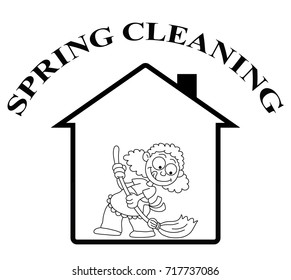 Representation Home Spring Cleaning Isolated On Stock Vector (Royalty ...