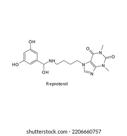 Reproterol Molecule Flat Skeletal Structure Beta Stock Vector (Royalty ...