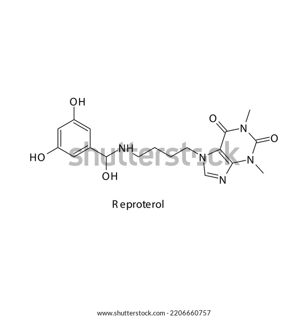 Reproterol Molecule Flat Skeletal Structure Beta Stock Vector (Royalty ...