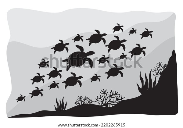 Reptiles Sea Turtle Vector Illustration Turtle Stock Vector (Royalty ...