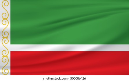 Republic Chechen Country Flag 3d Illustration Stock Vector (Royalty ...