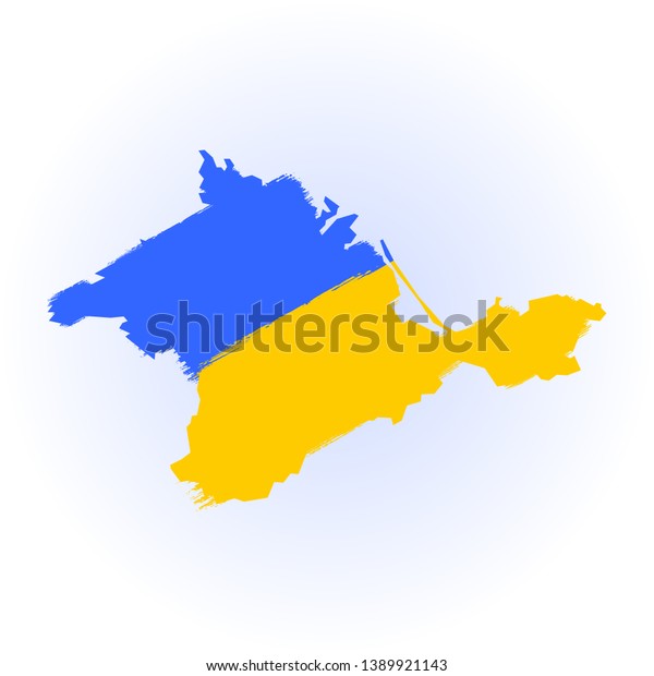 Republic Crimea Map Ukraine Flag Colors Stock Vector (Royalty Free ...