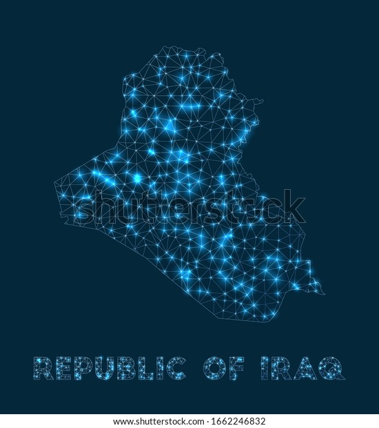 Republic Iraq Network Map Abstract Geometric Stock Vector (Royalty Free ...