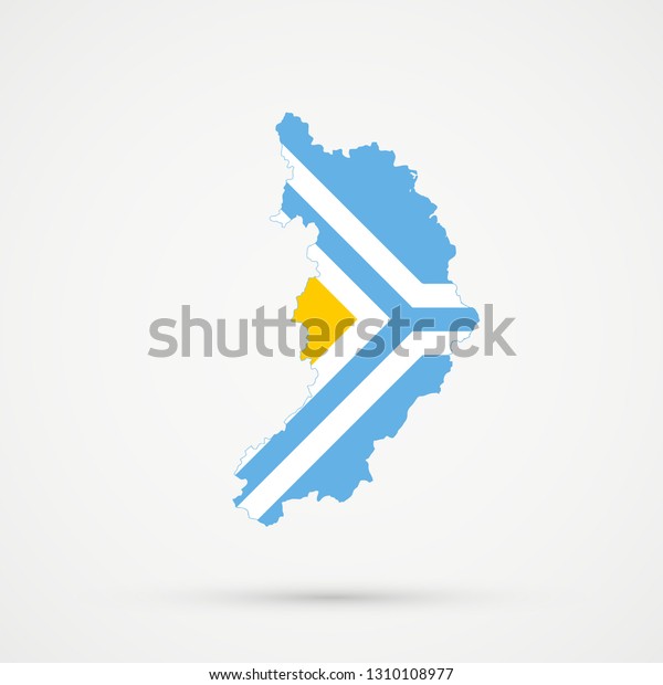Republic Khakassia Map Tuva Republic Flag Stock Vector (Royalty Free ...