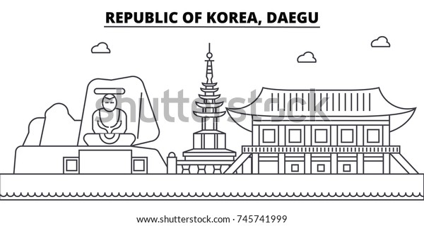 Republic Korea Daegu Architecture Skyline Buildings Stock Vector ...