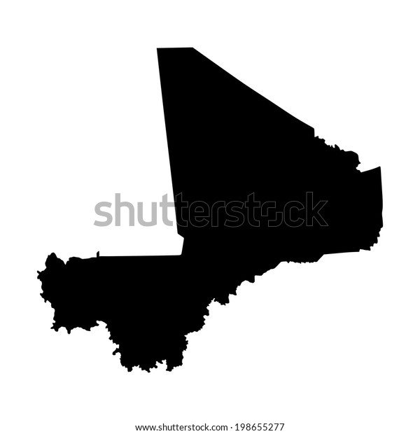 Republic Mali Vector Map Silhouette Isolated Stock Vector (Royalty Free ...