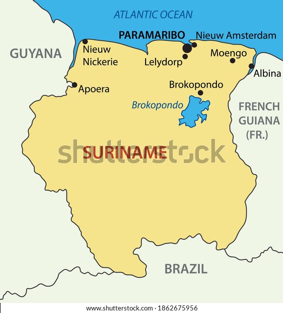 Republic Suriname Vector Map: เวกเตอร์สต็อก (ปลอดค่าลิขสิทธิ์ ...
