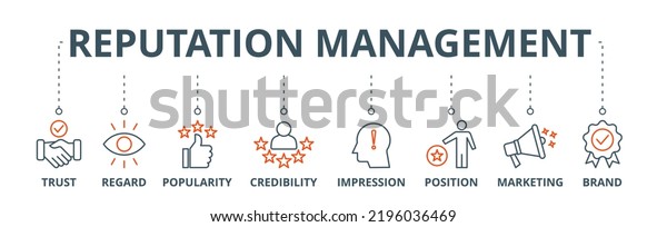 Reputation Management Banner Web Icon Vector Stock Vector (Royalty Free ...