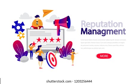 Reputation Management Concept Horizontal Banner Website Stock Vector ...