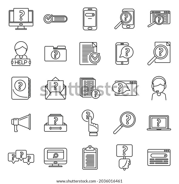 Request Icons Set Outline Vector Friend Stock Vector (Royalty Free ...