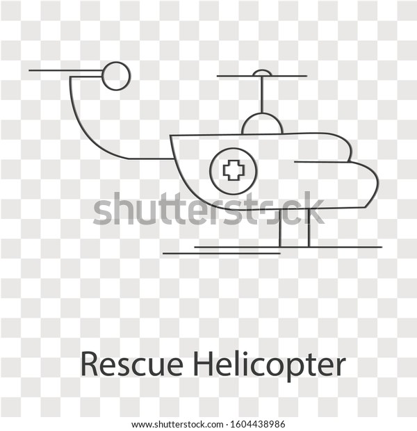 Rescue Helicopter Line On Transparency Background Stock Vector (Royalty ...