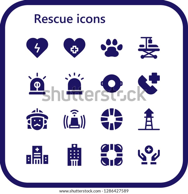 Rescue Icon Set 16 Filled Rescue Stock Vector (Royalty Free) 1286427589 ...