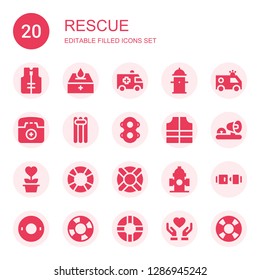 Rescue Icon Set Collection 20 Filled Stock Vector (Royalty Free ...