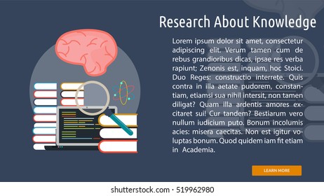 Research About Knowledge Conceptual Banner Stock Vector (Royalty Free ...