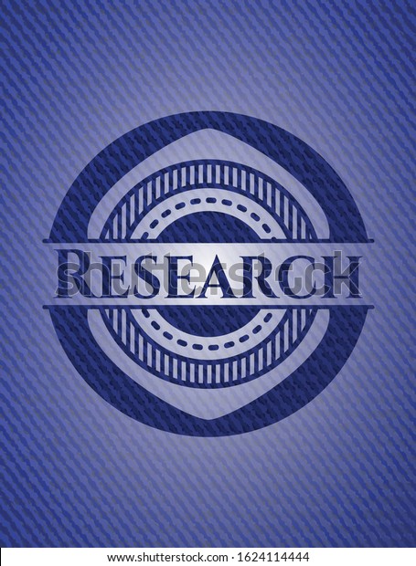 Research Badge Denim Background Vector Illustration Stock Vector ...