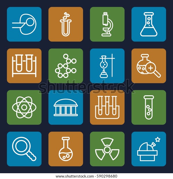 Research Icons Set Set 16 Research Stock Vector (Royalty Free) 590298680