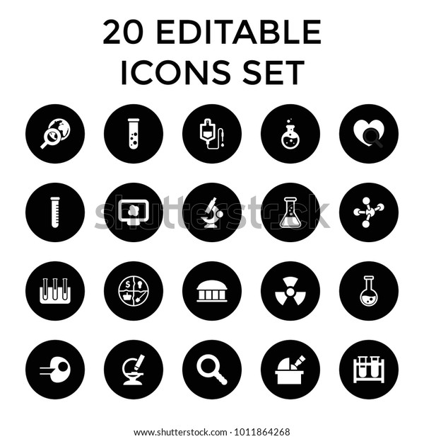Research Icons Set 20 Editable Filled Stock Vector (Royalty Free ...