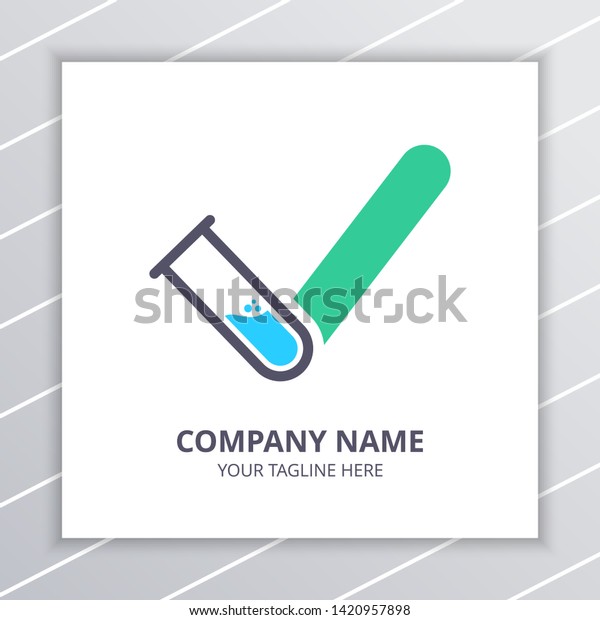 Research Lab Check Mark Logo Design Stock Vector (Royalty Free ...