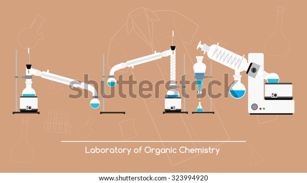 Research Organic Chemistry Laboratory Setup Fractional Stock Vector ...
