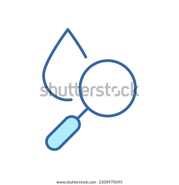 Research Water Quality Linear Icon Magnifying Stock Vector (Royalty ...