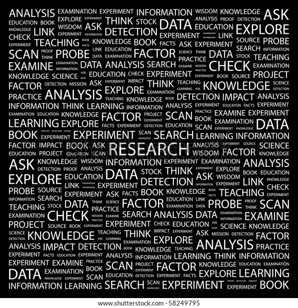 Research Word Collage On Black Background Stock Vector (Royalty Free ...