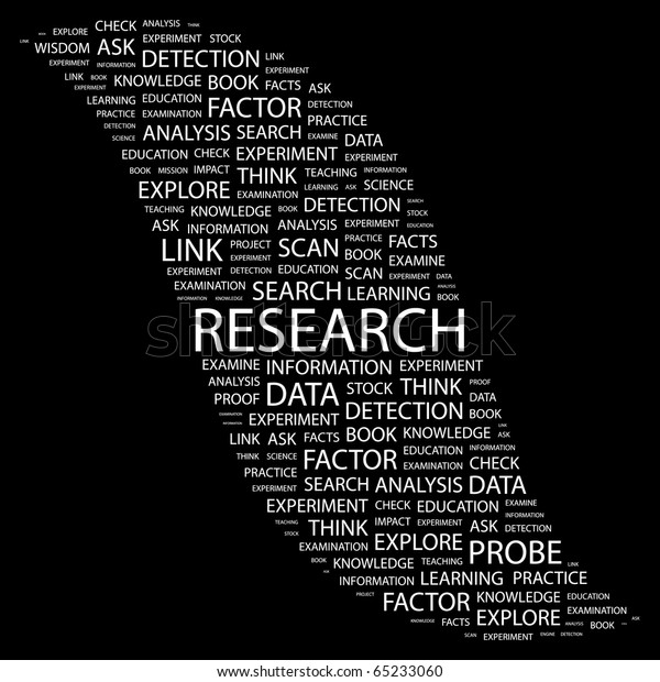 Research Word Collage On Black Background Stock Vector (Royalty Free ...