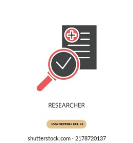 Researcher Icons Symbol Vector Elements Infographic Stock Vector ...