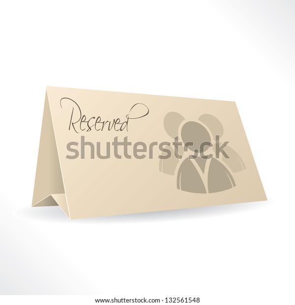 Reservation Card Icon Symbolising Group People Stock Vector (Royalty ...