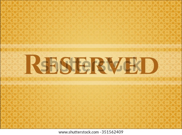 Reserved Colorful Poster Stock Vector (Royalty Free) 351562409 ...