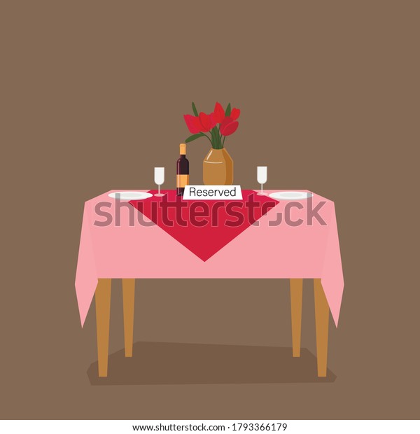 Reserved Sign On Table Restaurant Cartoon Stock Vector (Royalty Free ...