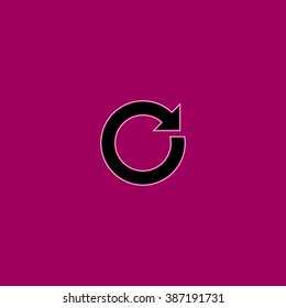 Reset Flat Symbol Pictogram Over Purple Stock Vector (Royalty Free ...