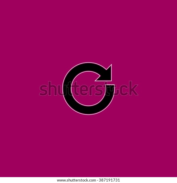 Reset Flat Symbol Pictogram Over Purple Stock Vector (Royalty Free ...