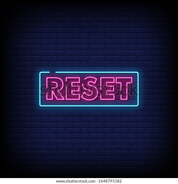 Reset Neon Signs Style Text Vector Stock Vector (Royalty Free ...