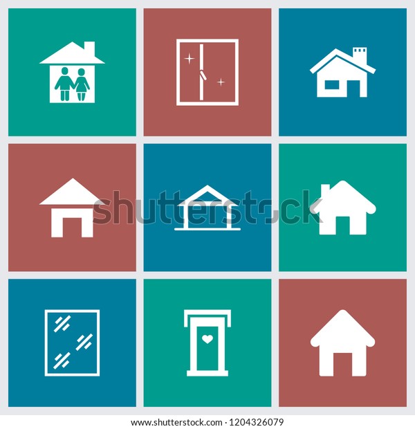 Residence Icon Collection 9 Residence Filled Stock Vector (Royalty Free ...