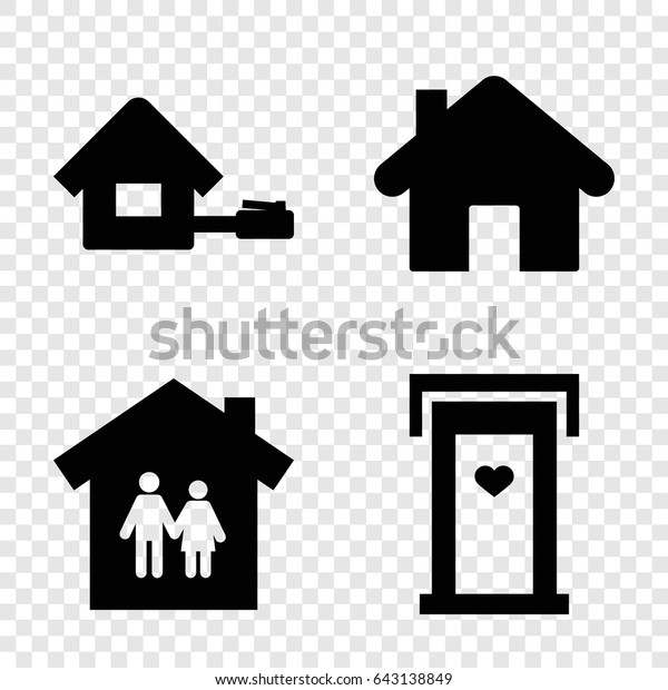 Residence Icons Set Set 4 Residence Stock Vector (Royalty Free ...