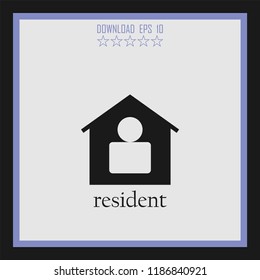 Resident Vector Icon Stock Vector (Royalty Free) 1186840921 | Shutterstock