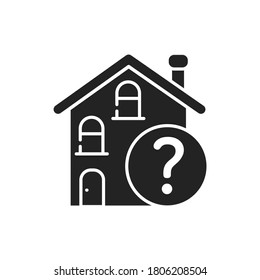 Residential Building Question Mark Glyph Black Stock Vector (Royalty ...