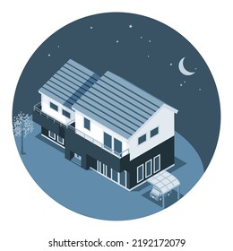 Residential House Night Stock Vector (Royalty Free) 2192172079 ...