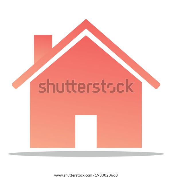 Residential House Vector Graphics Icon Red Stock Vector (Royalty Free ...