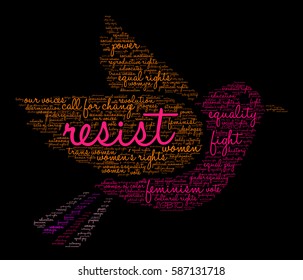 Resist Word Cloud On Black Background Stock Vector (Royalty Free ...