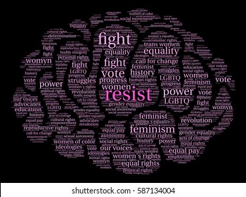 Resist Word Cloud On Black Background Stock Vector (Royalty Free ...
