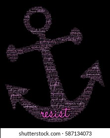Resist Word Cloud On Black Background Stock Vector (Royalty Free ...