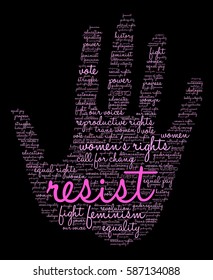 Resist Word Cloud On Black Background Stock Vector (Royalty Free ...