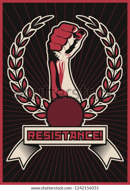 Resistance Propaganda Poster Stylization Stock Vector (Royalty Free ...