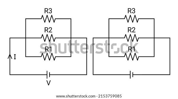 Resistor Circuit Symbol Parallel Circuit Connection: เวกเตอร์สต็อก ...