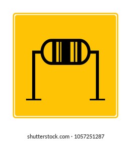 Resistor Symbol Yellow Background Stock Vector (Royalty Free ...