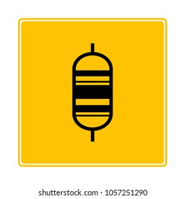 Resistor Symbol Yellow Background Stock Vector (Royalty Free ...