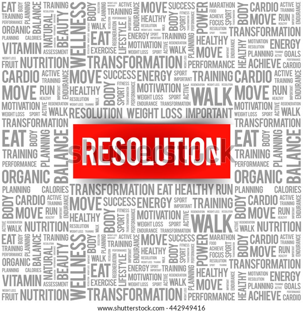 Resolution Word Cloud Background Health Concept Stock Vector (Royalty ...