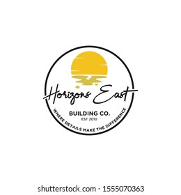 Resort Logo Sunset Vector Design Stock Vector (Royalty Free) 1555070363
