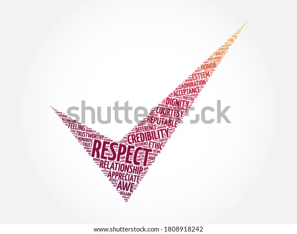 Respect Check Mark Word Cloud Collage Stock Vector (Royalty Free ...